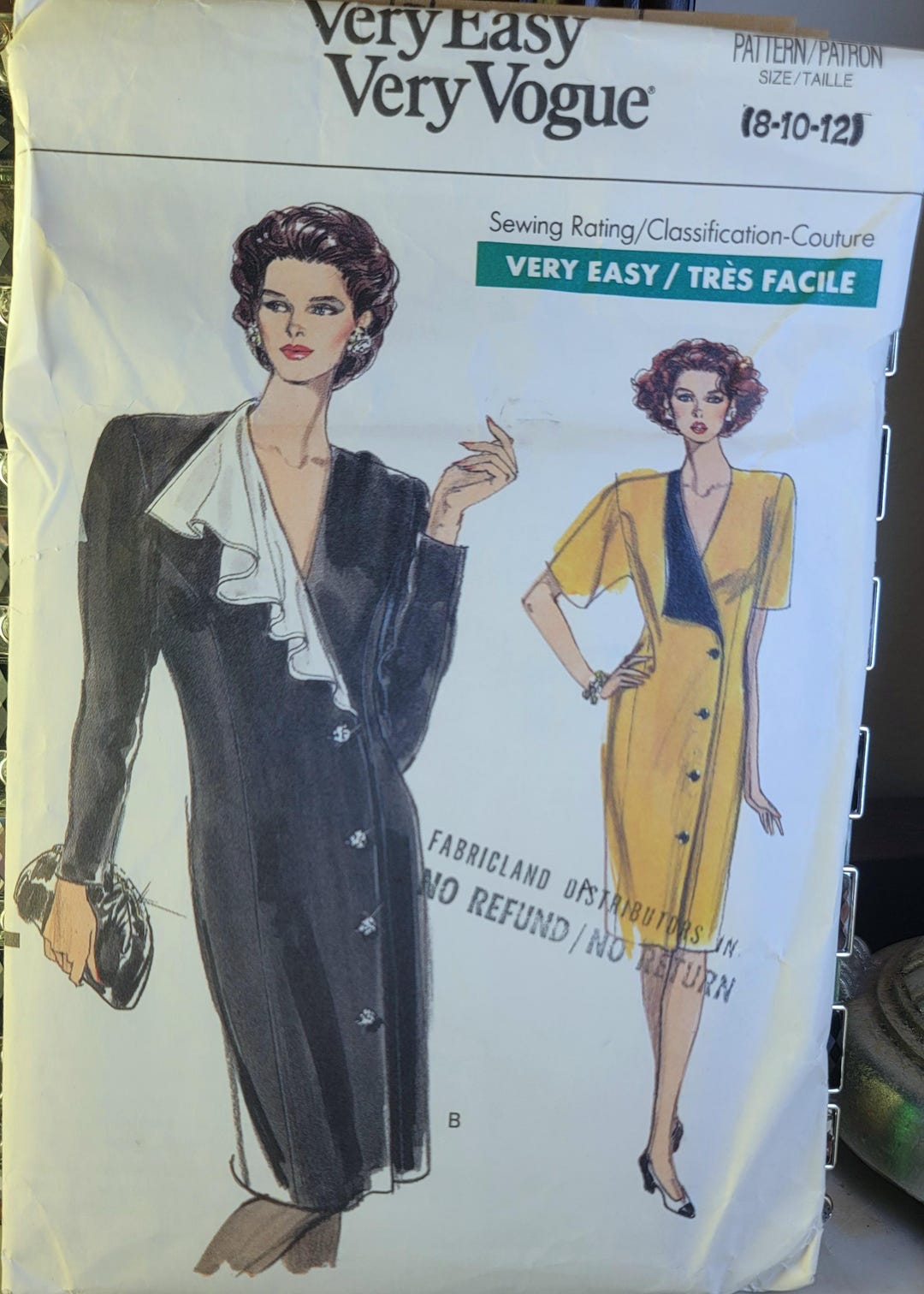 Vogue Very Easy 7661 Misses Dress Sewing Pattern 1989 UNCUT Designer ...