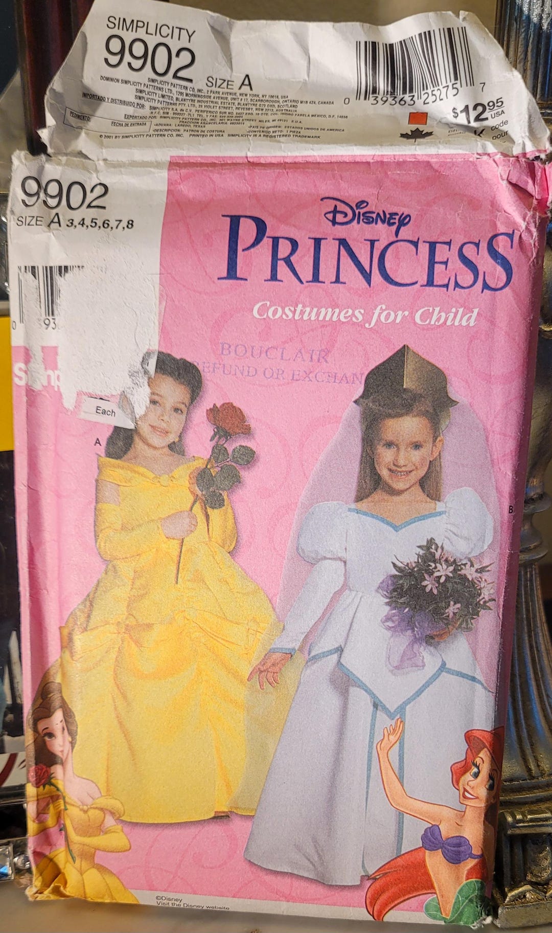 Belle & Ariel Princess Costume Sewing Pattern: Simplicity 9902, Child ...