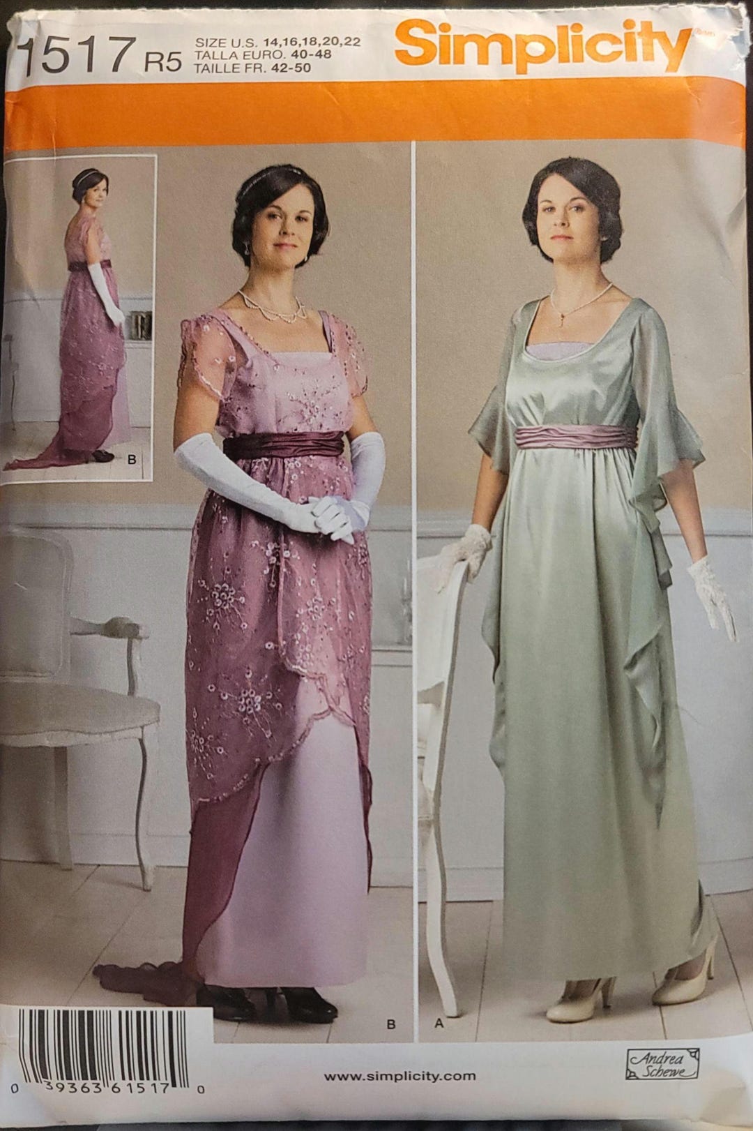 Plus Size Evening Gown Pattern – Simplicity 1517 Formal Dress Costume ...