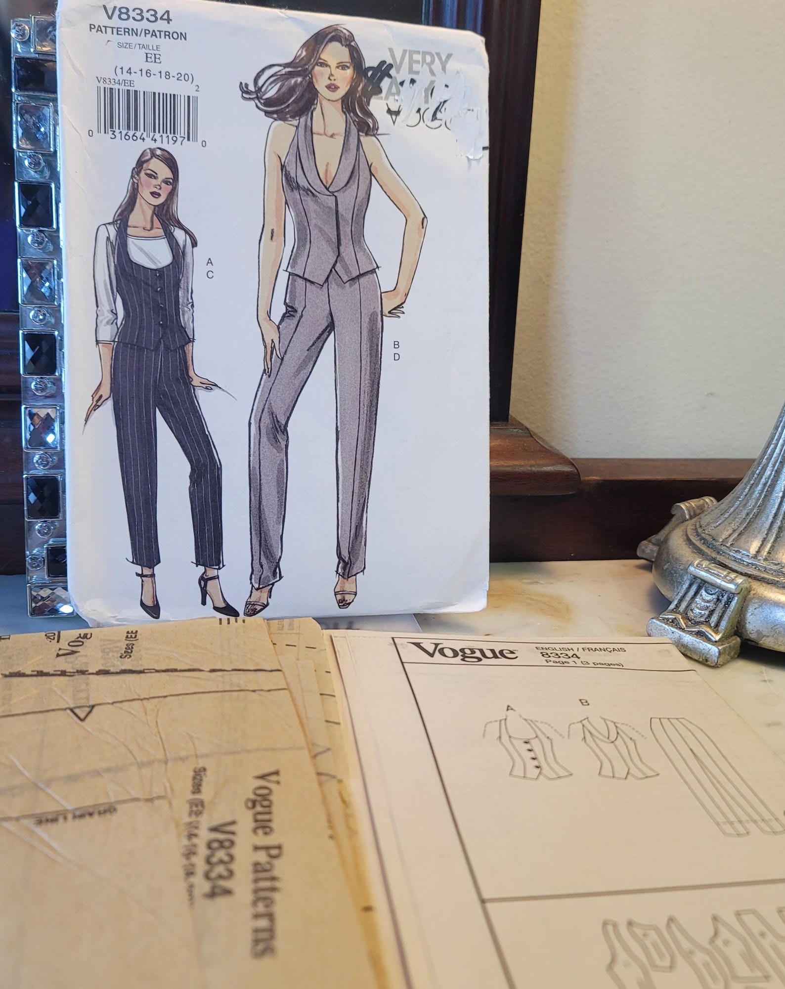 Vintage Vogue V8334 Sewing Pattern – Vest & Pants, 2000s, Size 14-20 ...
