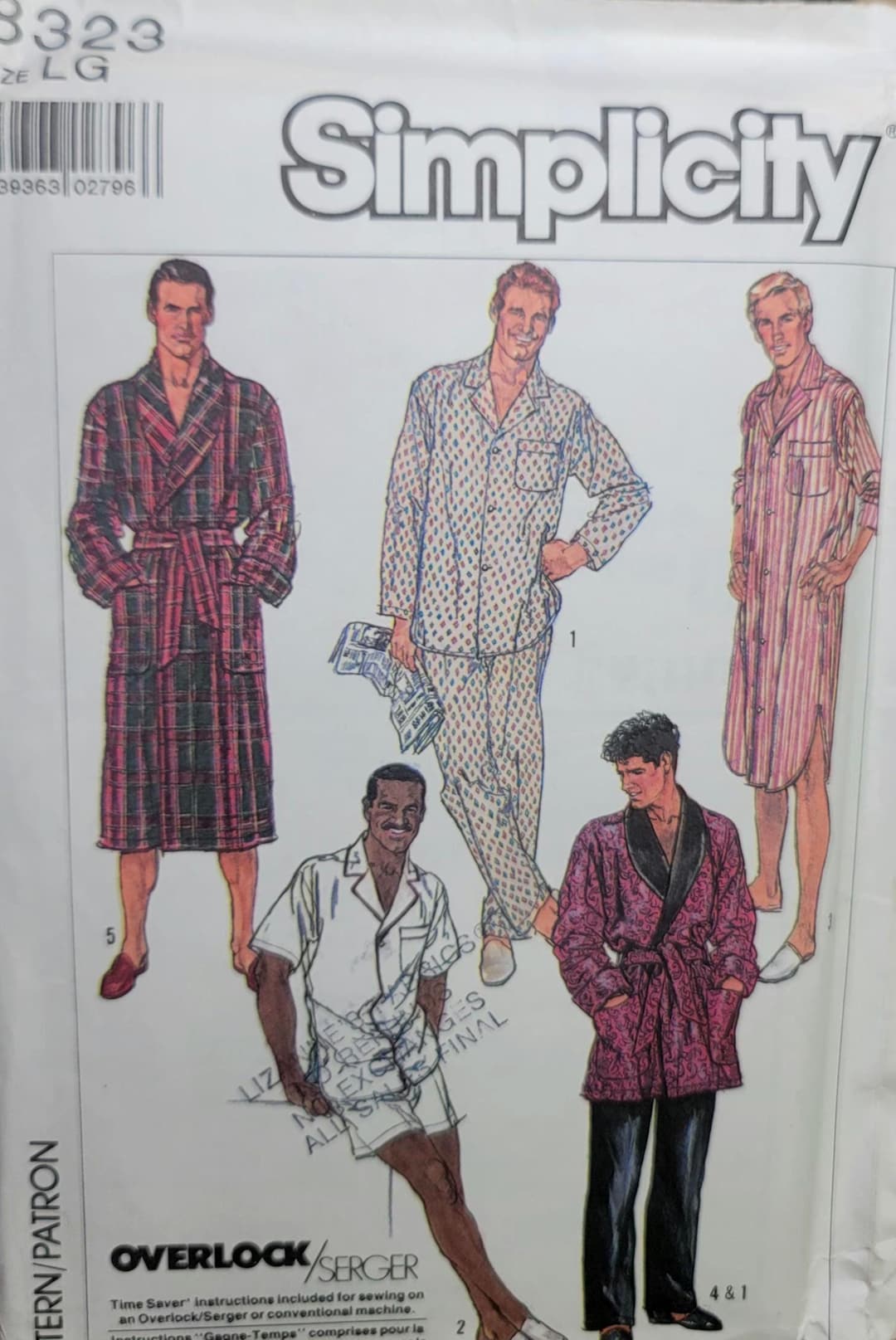 Vintage Simplicity 8323 Sewing Pattern – Mens Robe, Pajamas and ...