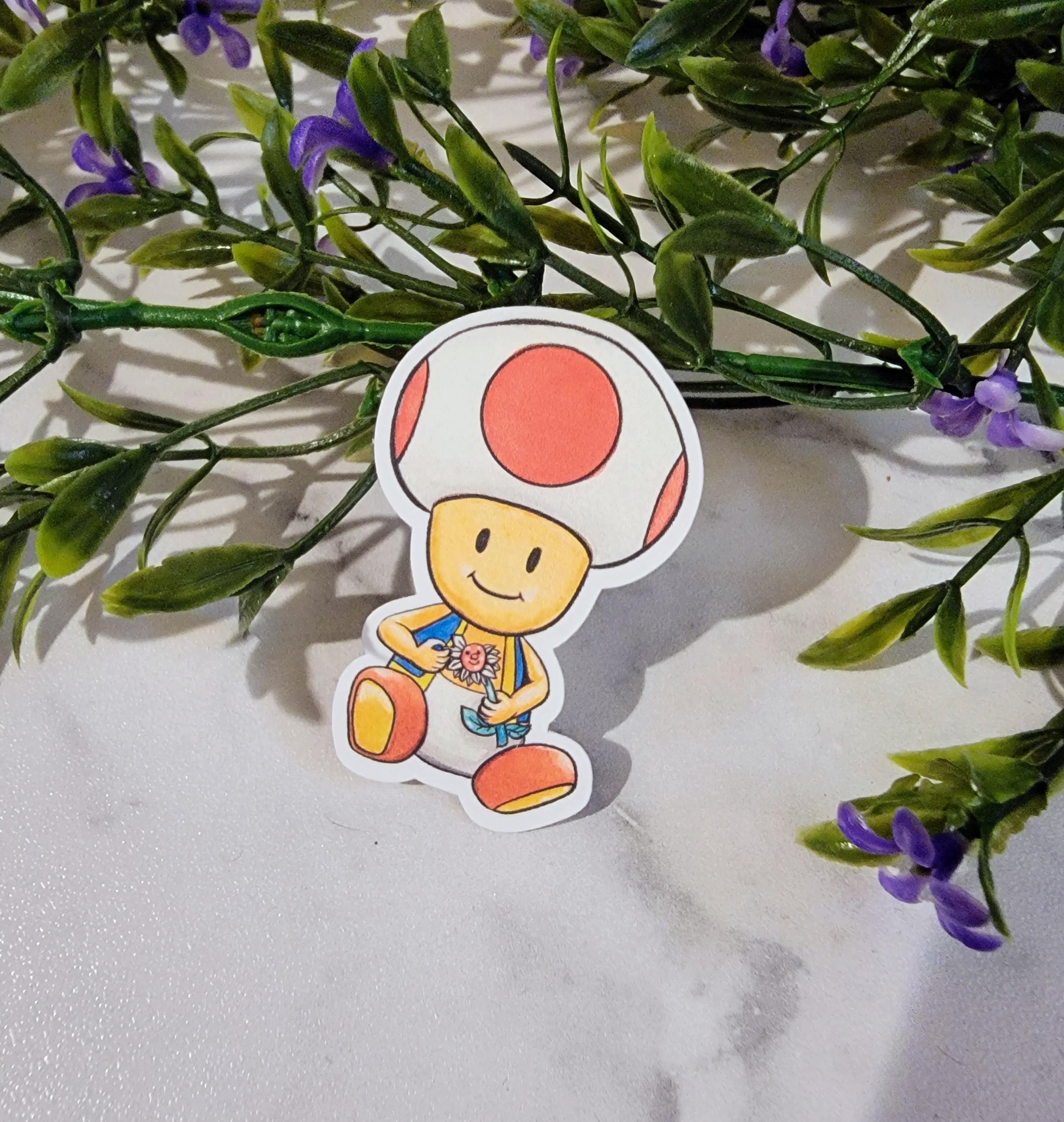 Toad From Mario Sticker Premium Matte Vinyl Stickers - Etsy
