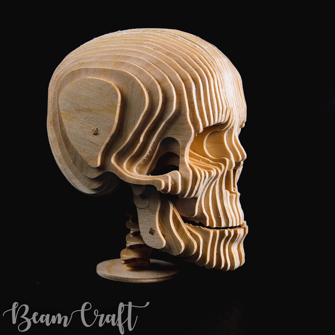 Skull Model Human Wooden Kit 3d Woodcraft | Etsy