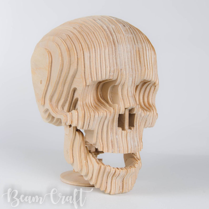 Skull Model Human Wooden Kit 3d Woodcraft | Etsy