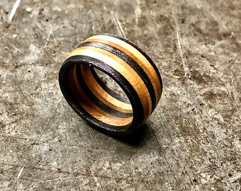 Wooden Recycled Skateboard Rings - Etsy