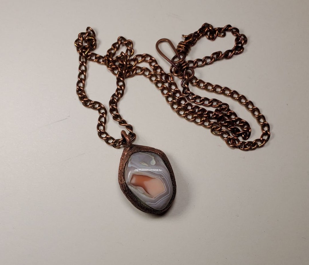 Tumbled Mookaite Jasper Copper Electroformed Pendant Necklace - Etsy