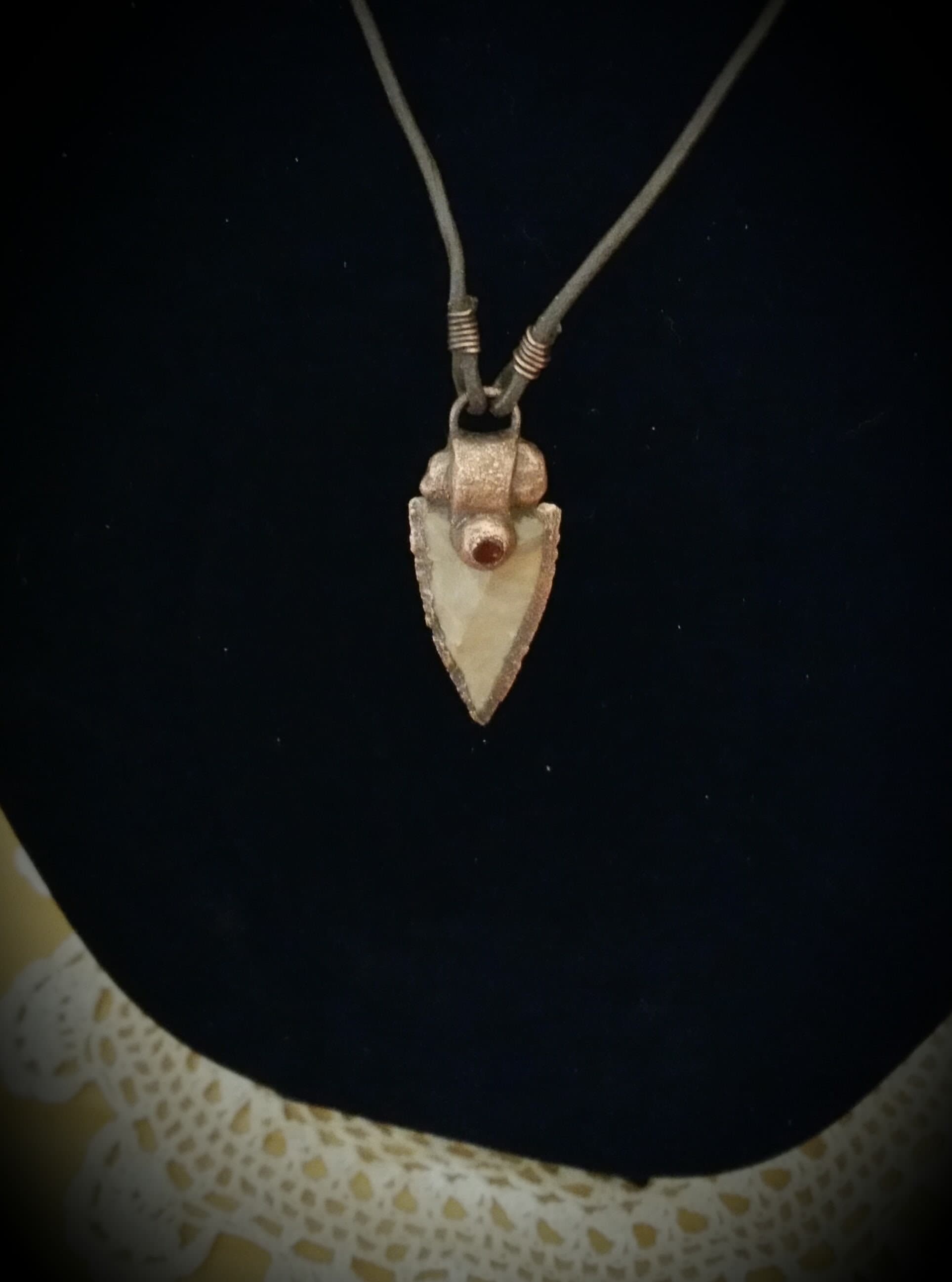 Copper Electroformed Chipped Jasper Arrow Pendant - Etsy