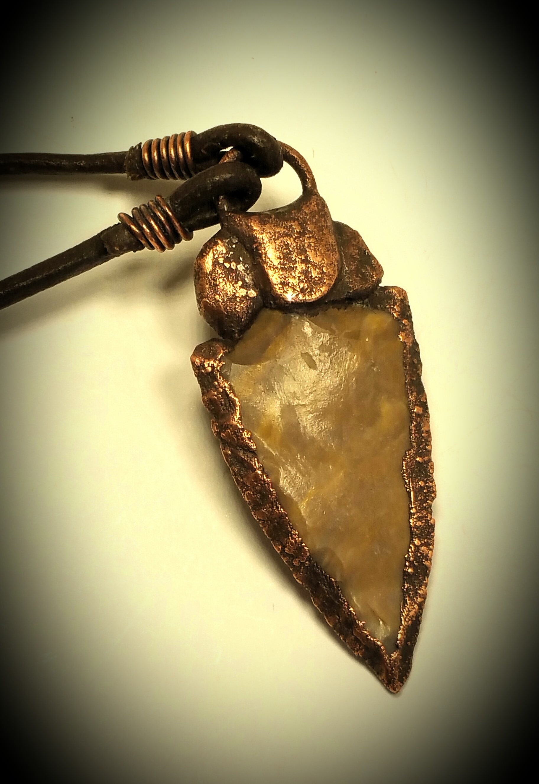 Copper Electroformed Chipped Jasper Arrow Pendant - Etsy