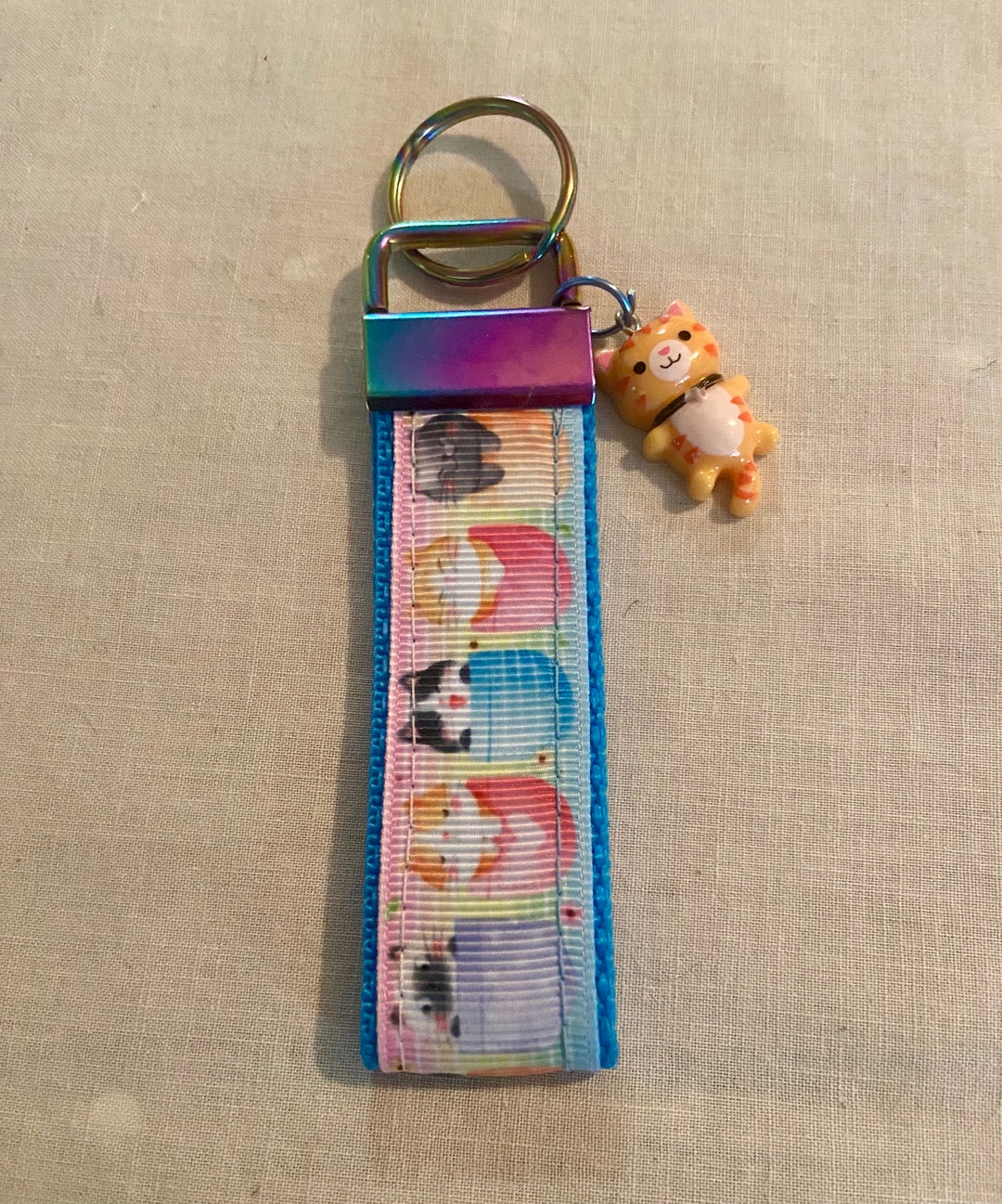 Kitten Printed Key Fob - Etsy