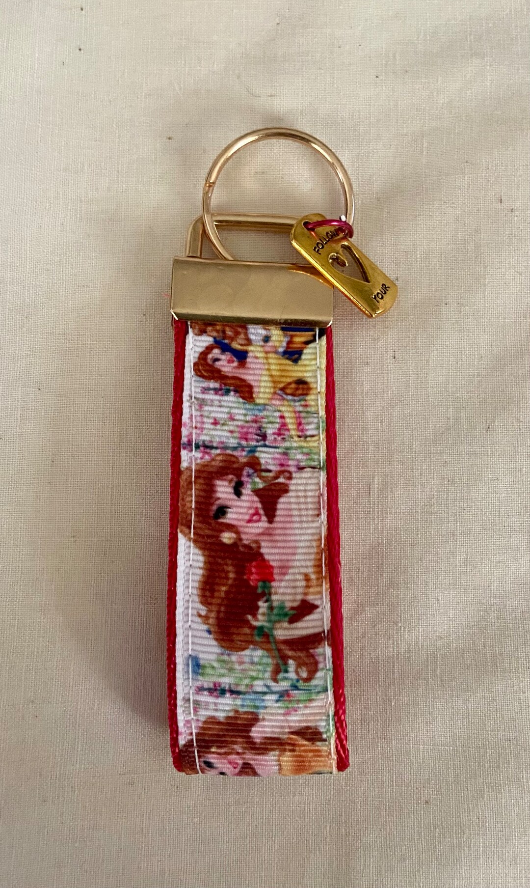 Disney Beauty and the Beast Key Fob - Etsy