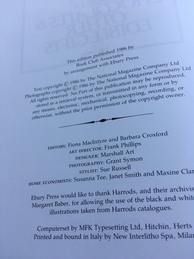 Harrods Book of Chocolates & Other Edible Gifts by Gill Edden - Etsy