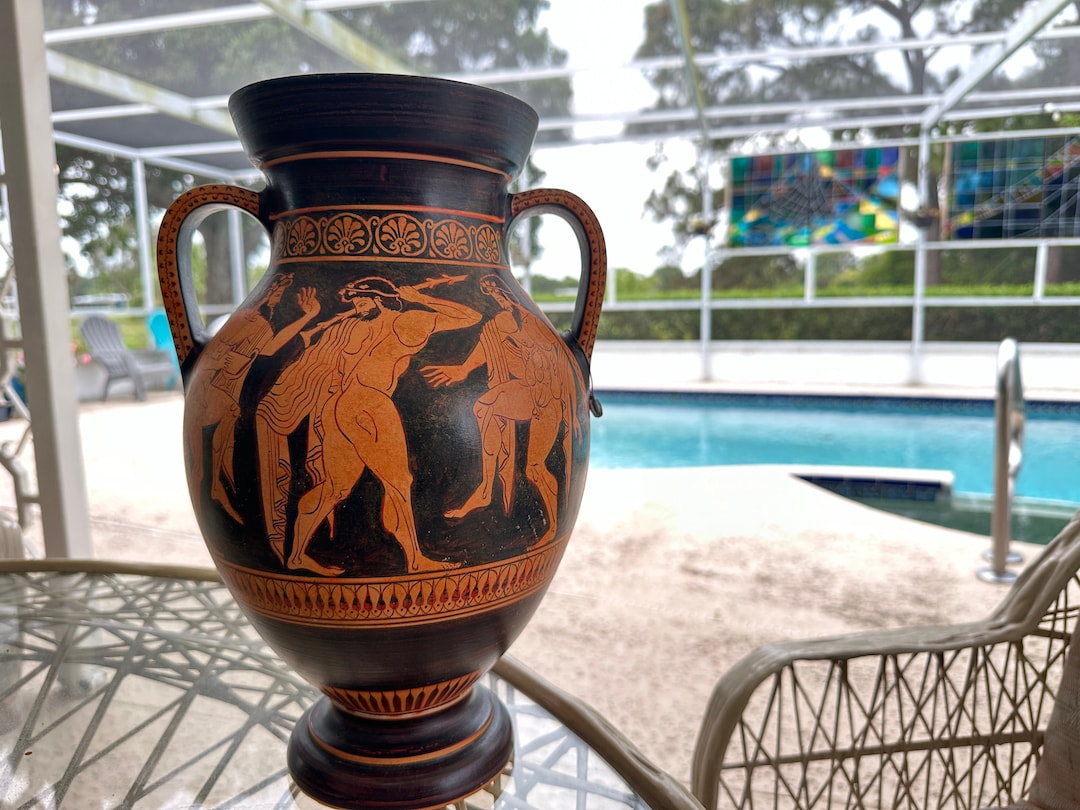 Greek Vase Hector, King Priam and Queen Hecuba Trojan War Homer's Iliad ...