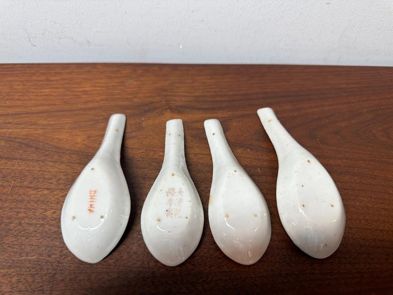 Set of 4 Chinese Porcelain Soup Spoons / Asian Vintage - Etsy
