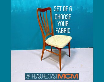 Mid Century Modern BASIC WITZ Dining Chairs Set of 6 in WALNUT - Etsy