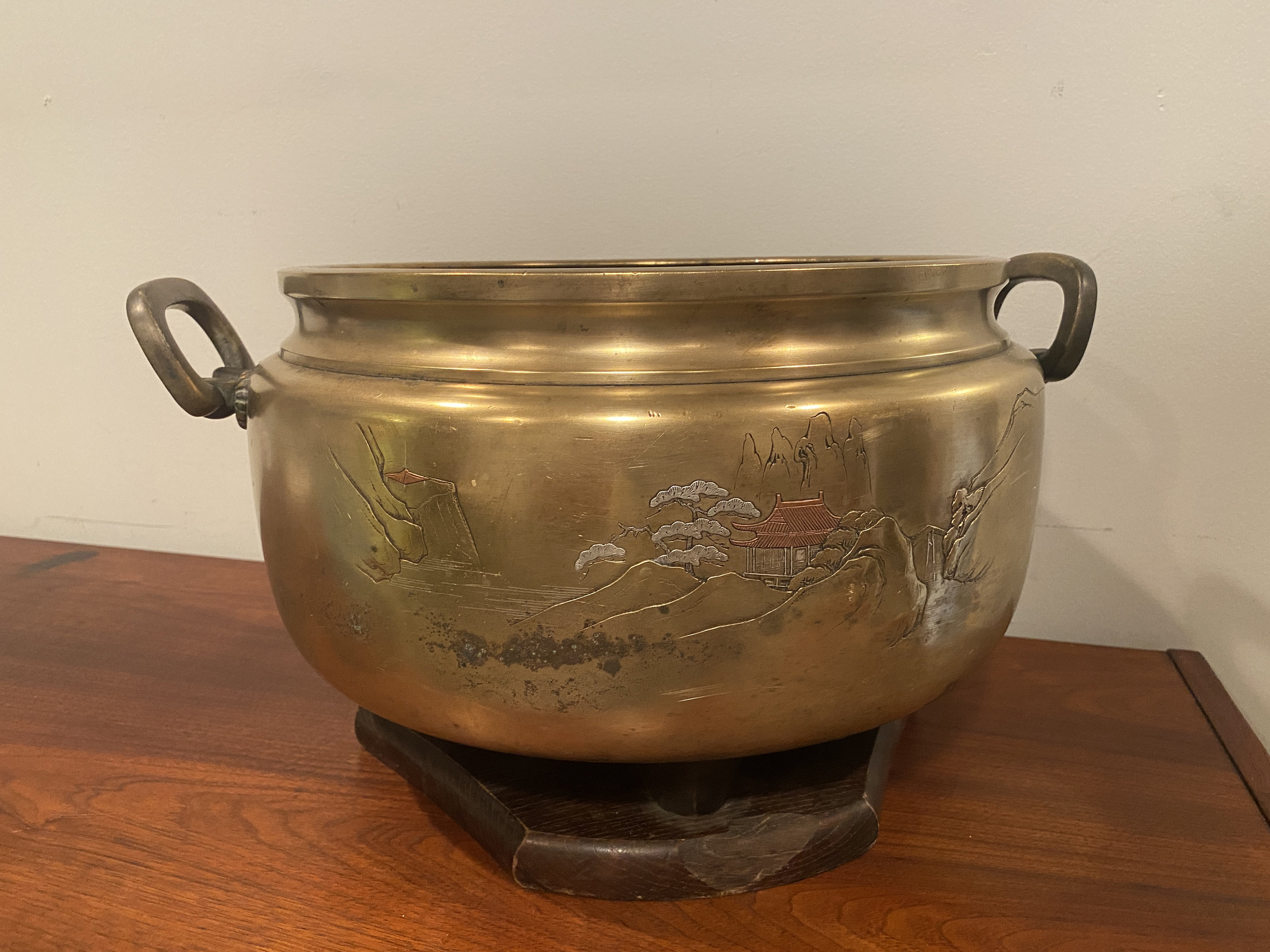 Japanese Brass Pot / Hibachi Brazier in Brass and Bronze / Large ...