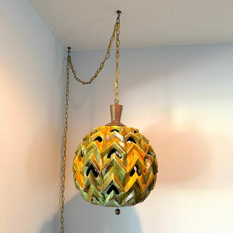 Vintage Swag Lamp - Etsy