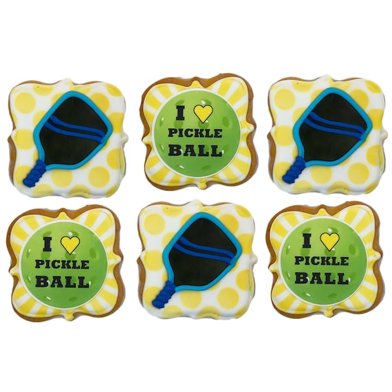 Pickleball Assortment Set of 6 Crunchy Shortbread Cookies | Etsy