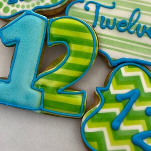 Happy Birthday Custom Number Cookies- Set of 6 Crunchy Shortbread ...