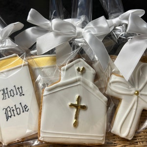 Religious Church Cross Bible Cookies- Set of 6 Crunchy Shortbread ...