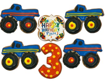 Bulldozer and Dump Truck Cookies Set of 6 Crunchy Shortbread Cookies ...