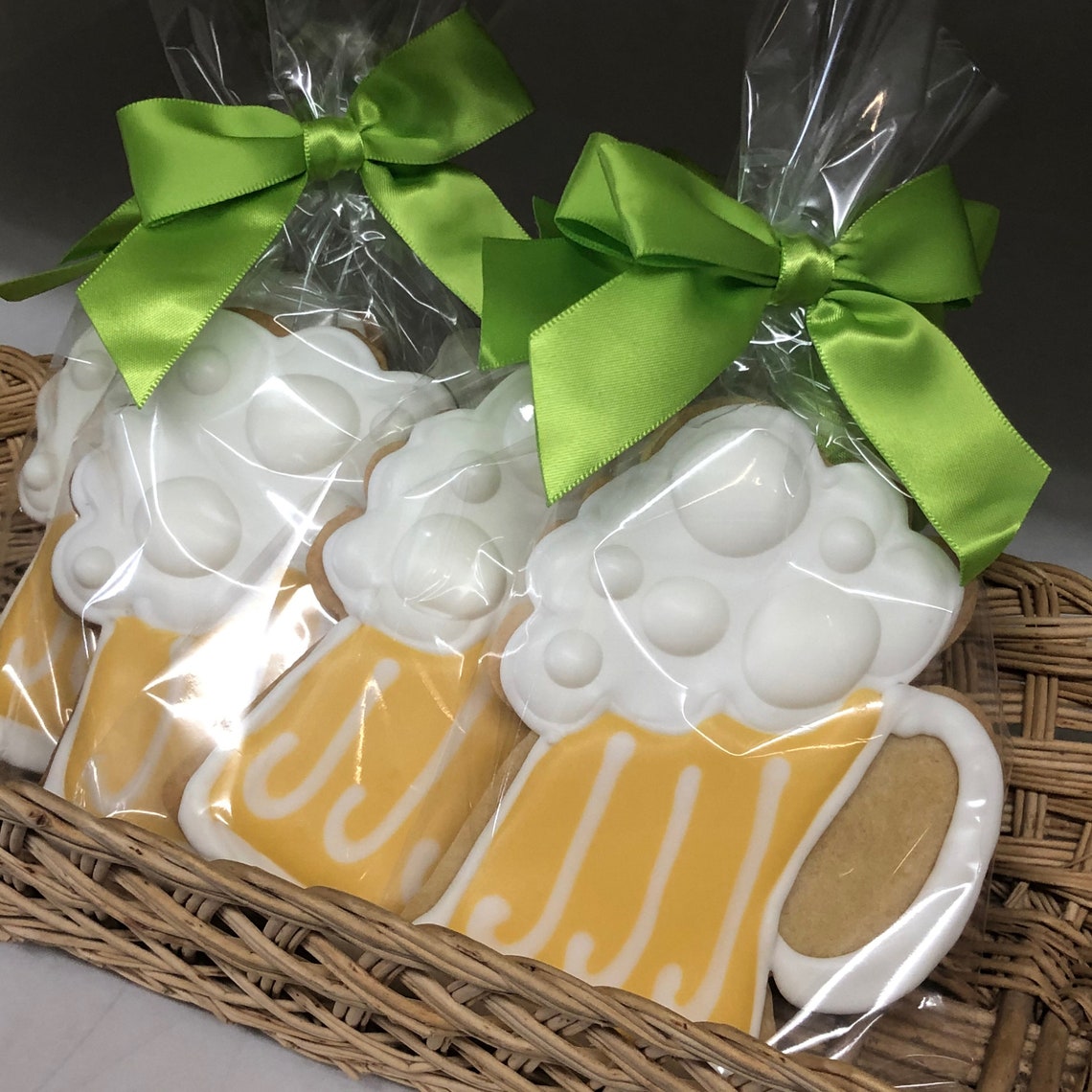 Beer Mug Cookies- Set of 6 Crunchy Shortbread Cookies Individually ...