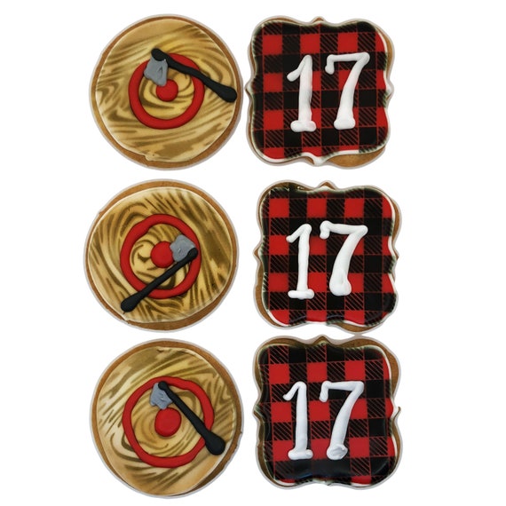 Axe Throwing Lumberjack Cookies Set of 6 Crunchy Shortbread | Etsy