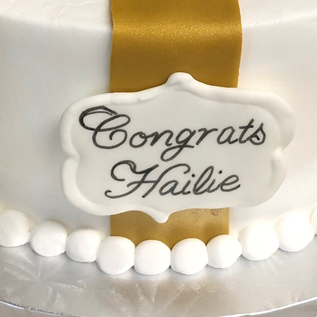 Edible Plaque Customizable Cake Decoration- 3 Pcs Edible Icing Handmade ...