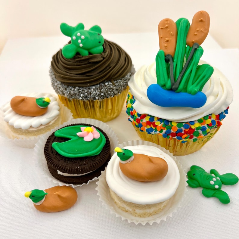 Mini Mallard Duck Pond Decoys- 12 Pcs Edible Royal Icing Cake Topper ...