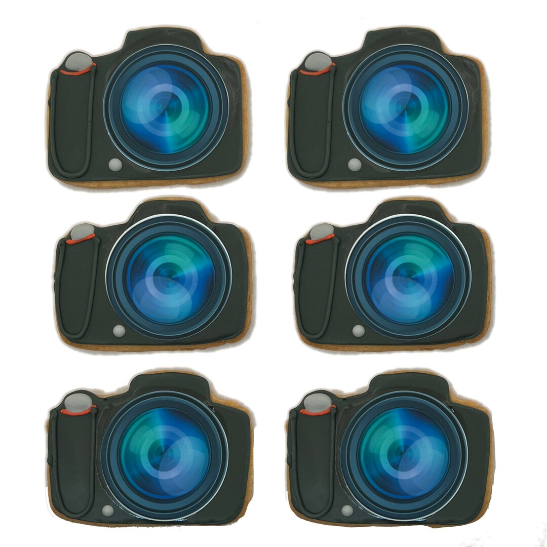 Camera Photographer Cookies- Set of 6 Crunchy Shortbread Cookies ...