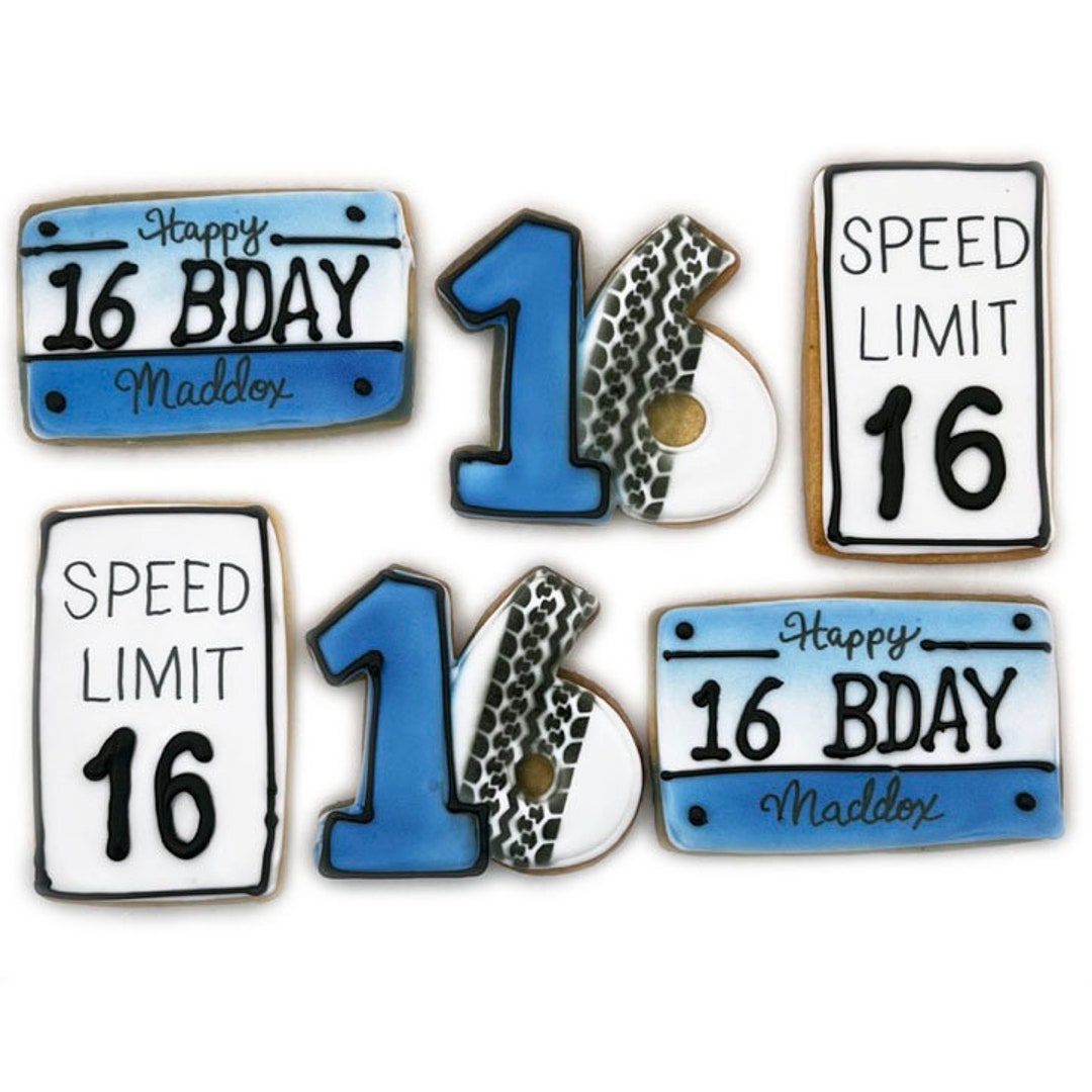 Driving Theme Cookies- Set of 6 Crunchy Shortbread Cookies Individually ...