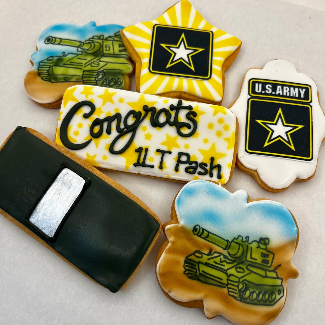 Military Graduation Promotion Personalized Cookies- Set of 6 Crunchy ...