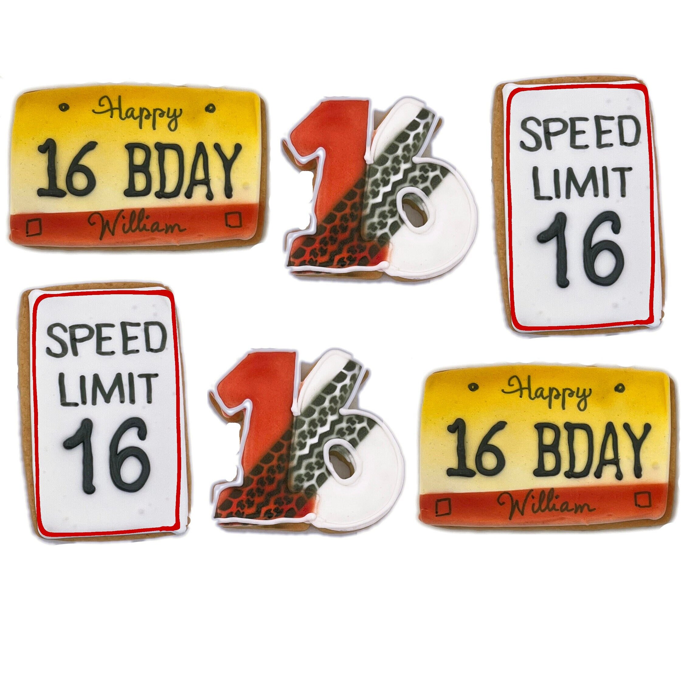 Driving Theme Cookies- Set of 6 Crunchy Shortbread Cookies Individually ...