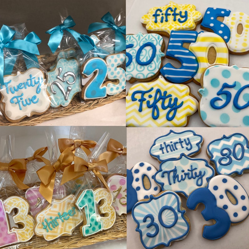 Custom Number Assortment Cookies Set of 6 Crunchy Shortbread - Etsy