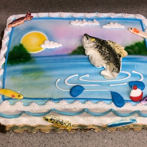 Crappie Fish- 12 Pcs Fish and Minnows Edible Royal Icing Cake Topper ...