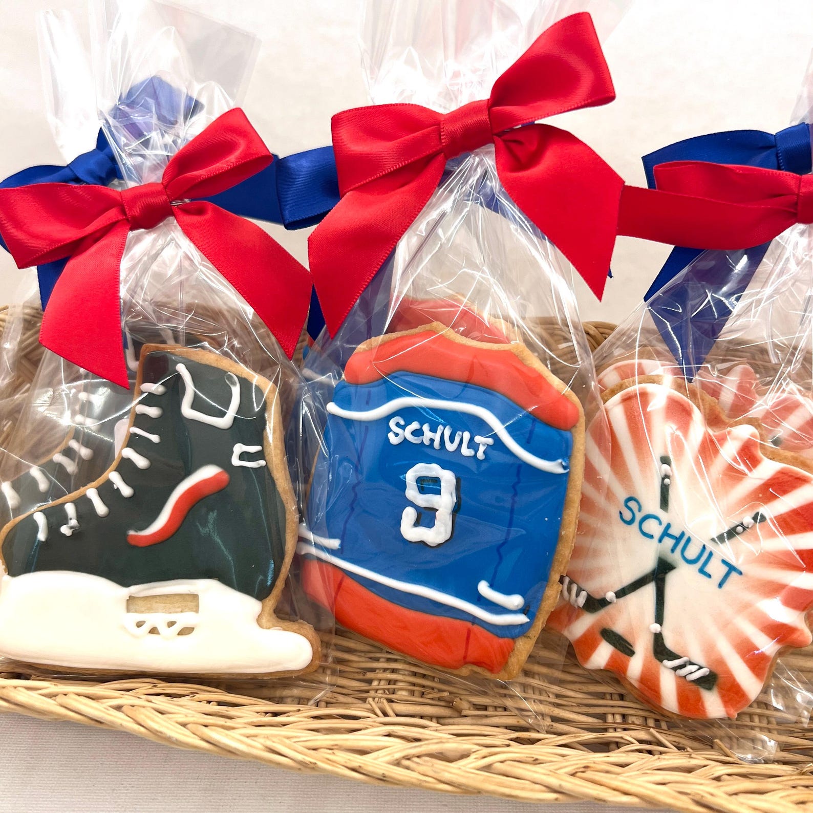 Hockey Assortment- Set of 6 Crunchy Shortbread Cookies Individually ...