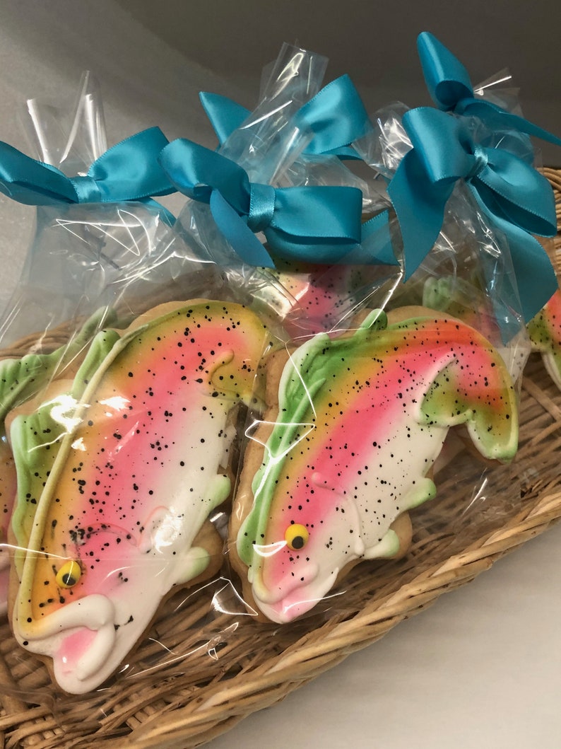 Trout Fishing Cookies Set of 6 Crunchy Shortbread Cookies | Etsy