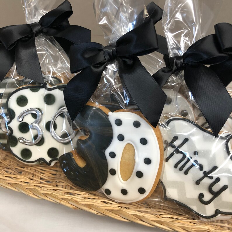 Number Custom Anniversary Cookies- Set of 6 Crunchy Shortbread Cookies ...