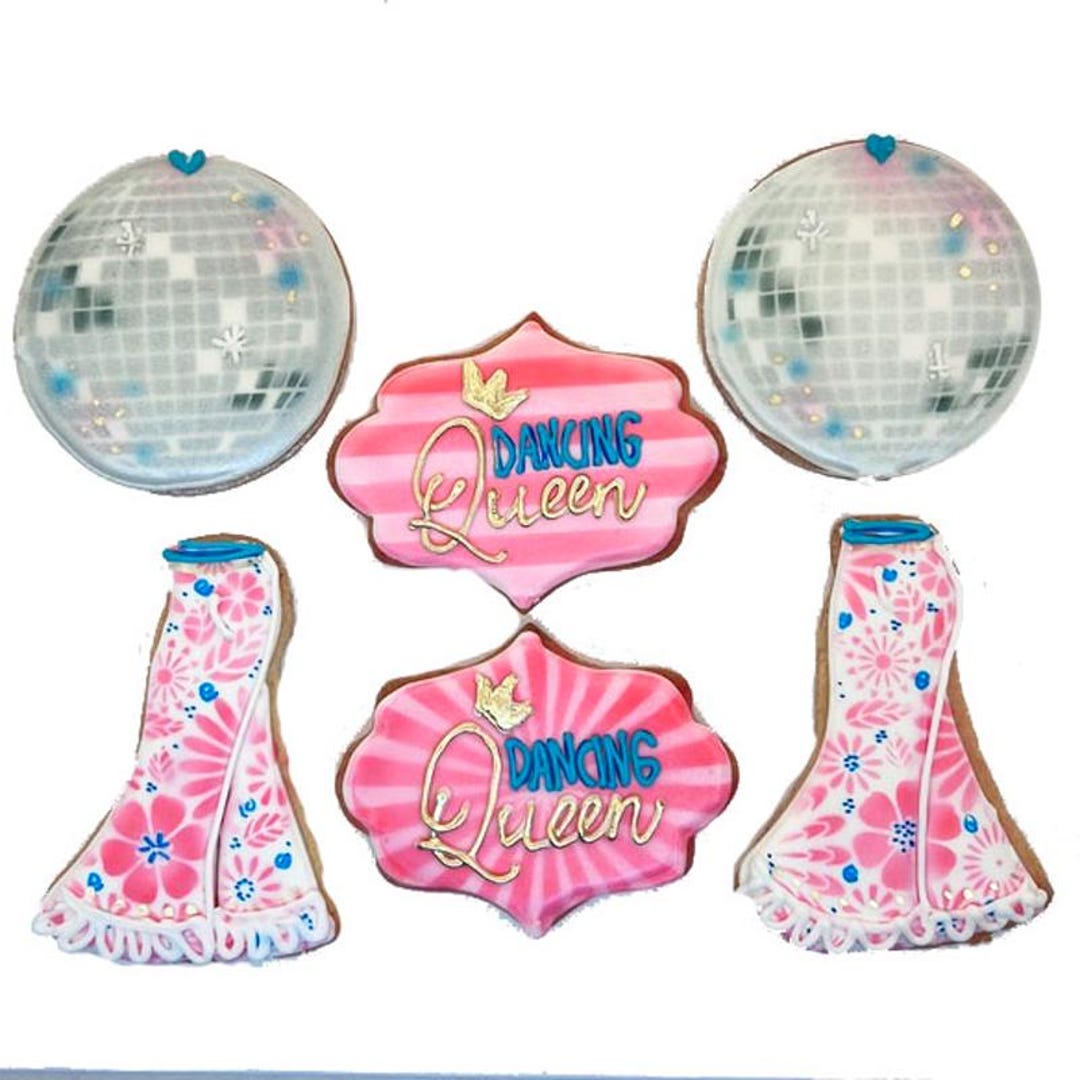 Disco Dancing Queen Cookies- Set of 6 Crunchy Shortbread Cookies ...