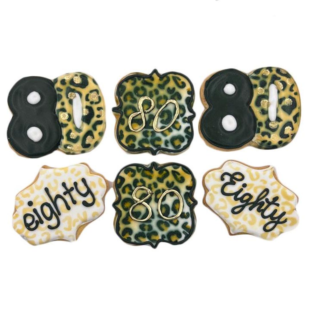 Leopard Print Age Assortment Cookies- Set of 6 Crunchy Shortbread ...