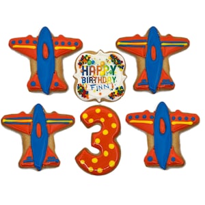 Airplane Cookies- Set of 6 Crunchy Shortbread Cookies Individually ...