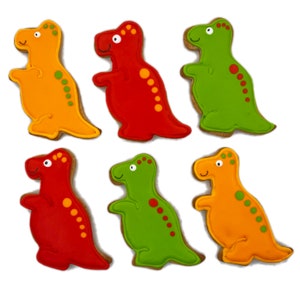 Dinosaur Cookies- Set of 6 Crunchy Shortbread Cookies Individually ...