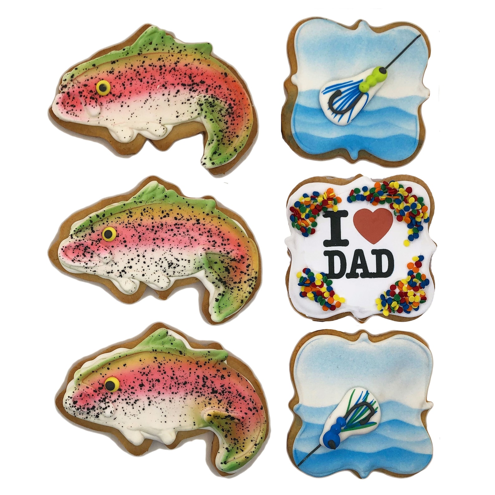 Trout Fishing Dad Set of 6 Crunchy Shortbread Cookies - Etsy
