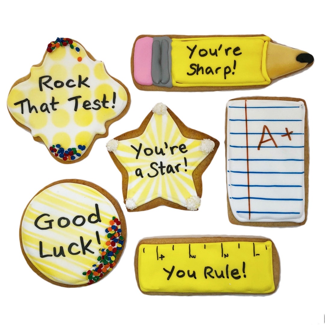 Test Encouragement Cookies- Set of 6 Crunchy Shortbread Cookies ...