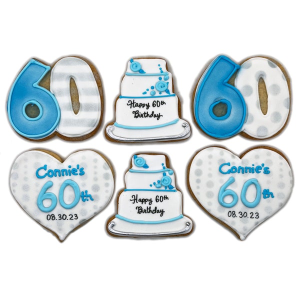 60th Birthday Cookies - Etsy
