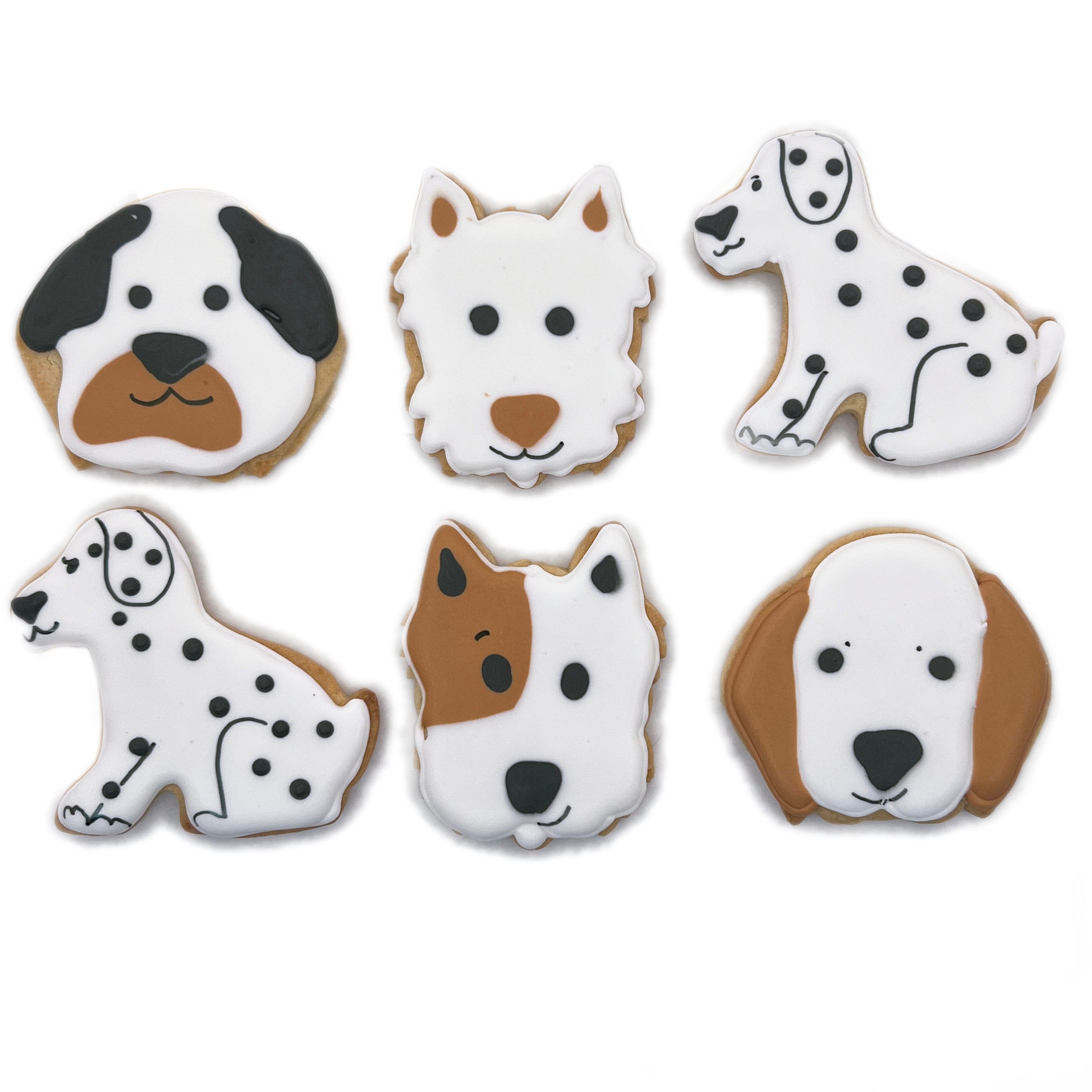 Puppy Dog Themed Baby Assortment- Set of 6 Crunchy Shortbread Cookies ...