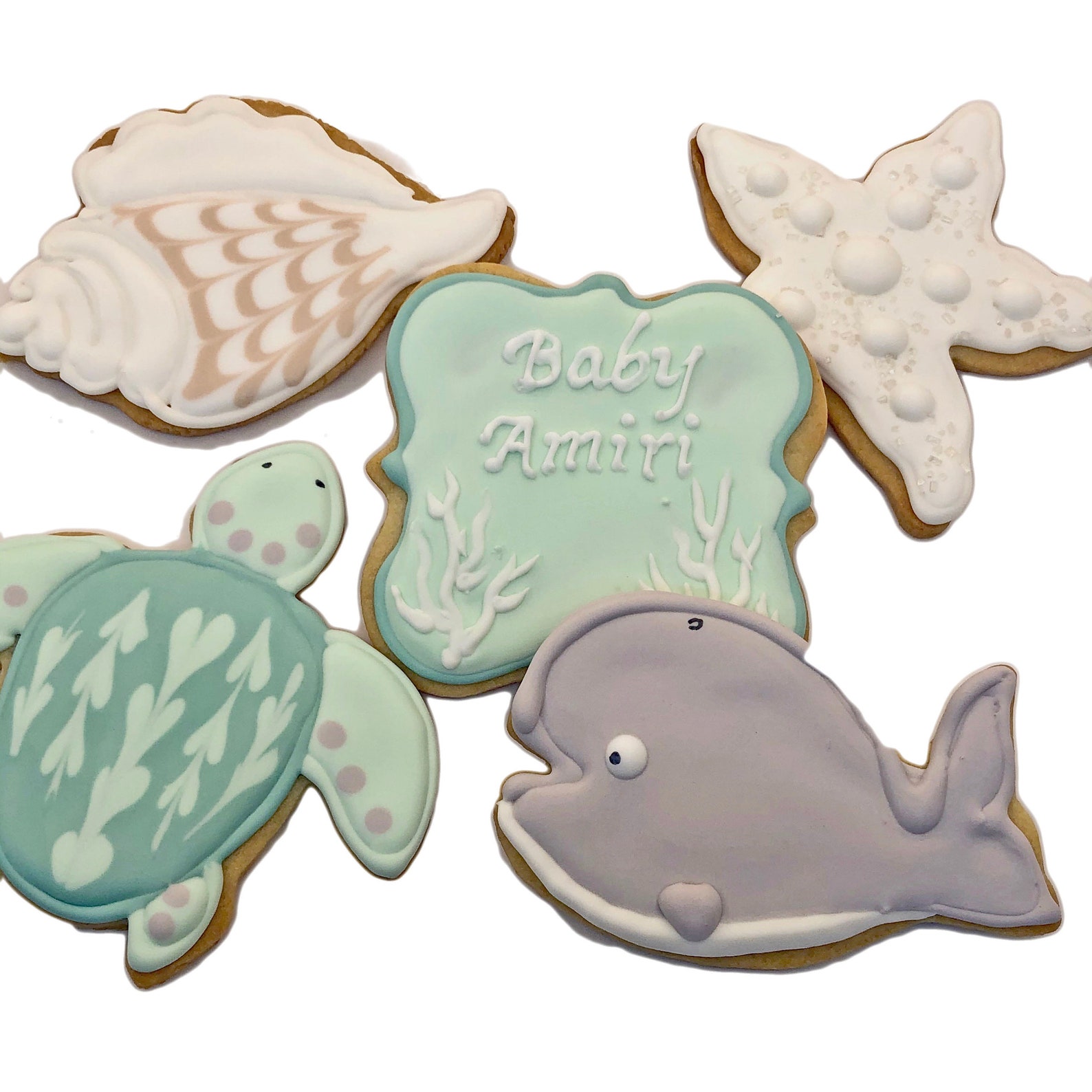 Pastel Sea Creature Cookies Set of 6 Crunchy Shortbread - Etsy
