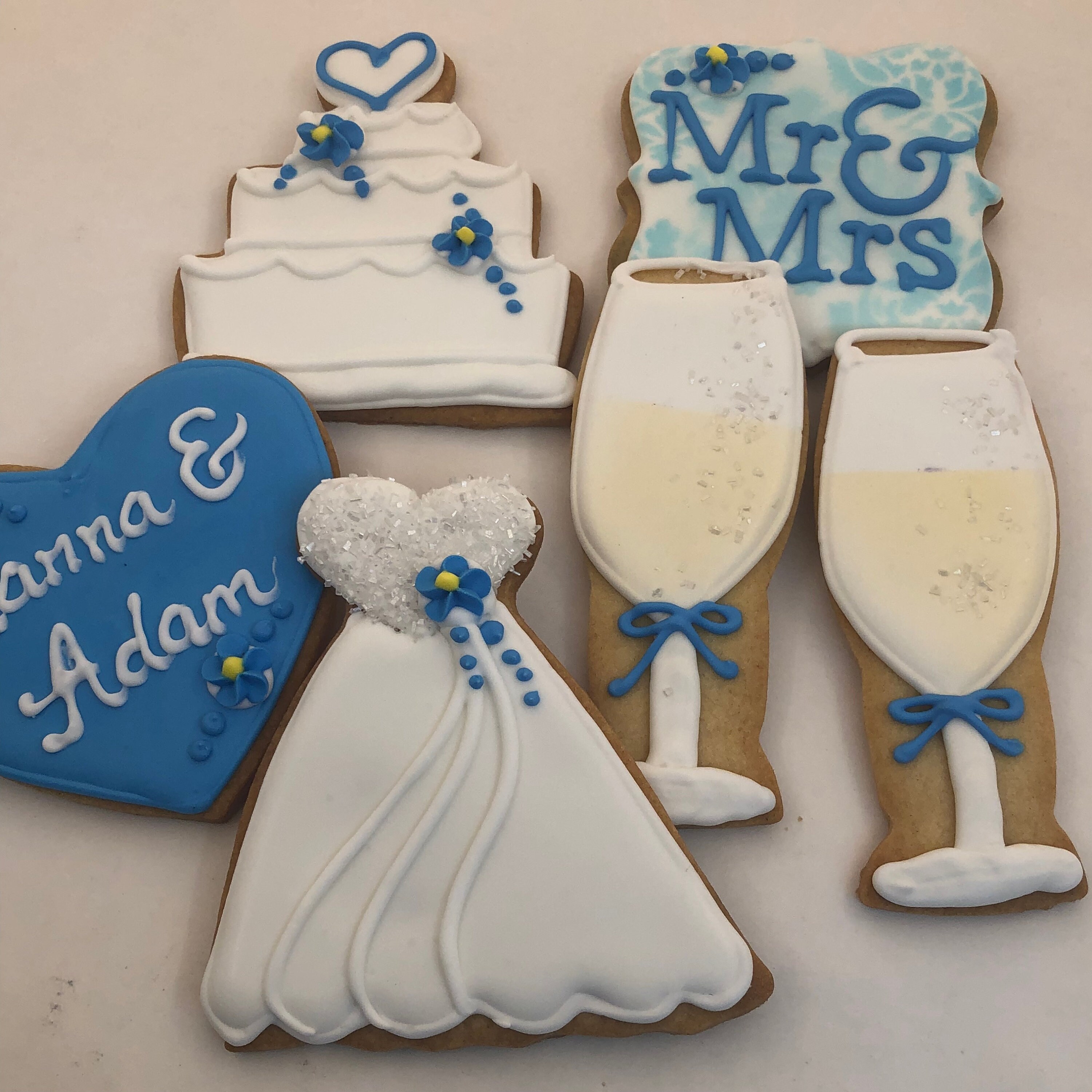 Wedding Assortment Cookies (mr Mrs, Mrs Mrs, Mr Mr)- Set of 6 Crunchy ...