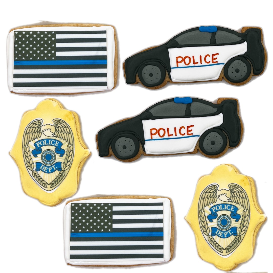 Police Department Cookies- Set of 6 Crunchy Shortbread Cookies ...