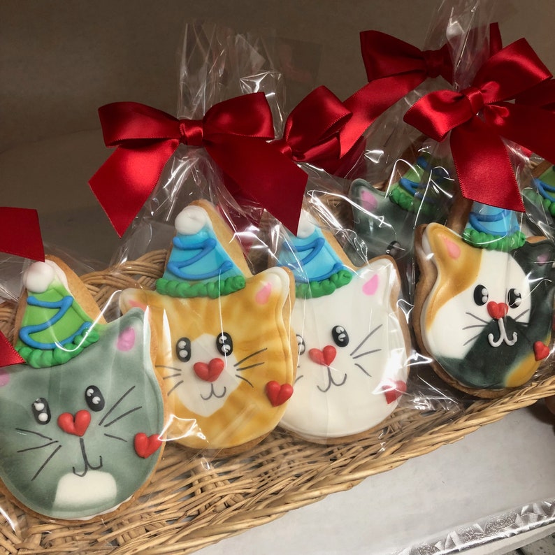 Cat Animated Set of 6 Crunchy Shortbread Cookies Individually - Etsy