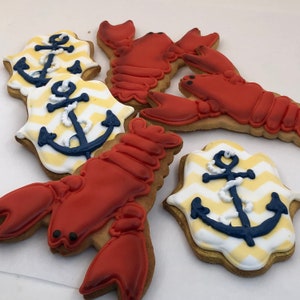 Anchor Nautical Cookies- Set of 6 Crunchy Shortbread Cookies ...